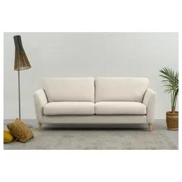 3-Sitzer Home Affaire "MARSEILLE 3er Sofa 206 cm, Cord, Flachgewebe, Struktur, Webstoff", beige (natural), B:206cm H:88cm T:90cm, 100% Polyester, Sofas, Massivholzbeine Eiche, Landhausstil, Wellenunterfederung