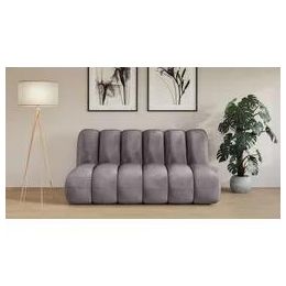 2,5-Sitzer "Priya Designersofa, moderne Steppung, auch in Boucl&eacute;", grau (dunkelgrau), B:185cm H:84cm T:108cm, 100% Polyester, LeGer Home by Lena Gercke, Sofas, gem&uuml;tlich und modern, B/T/H: 185/108/84 cm