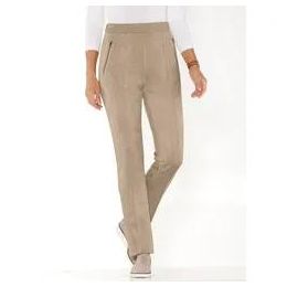 Schlupfhose Classic Basics, Damen, Gr. 26, Kurzgr&ouml;&szlig;en, beige (sesam), 90% Polyester, 10% Elasthan, unifarben, lang, Hosen Schlupfhose