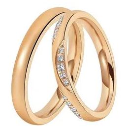 Trauring DOOSTI "Schmuck Geschenk Edelstahl Trauring Ehering Partnerring LIEBE" Gr. 64, rosa (ros&eacute;goldfarben), Fingerringe, Damen, 64, ohne Zirkonia, Edelstahl, 3mm, Trauring, wahlweise mit oder ohne Zirkonia