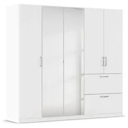 Dreht&uuml;renschrank Rauch "Kleiderschrank Schrank Garderobe Schlafzimmerschrank PADUA", wei&szlig; (alpinwei&szlig;), B:226cm H:210cm T:54cm, Holzwerkstoff, Schr&auml;nke, Dreht&uuml;renschrank, voll aufgelegte Spiegelt&uuml;ren, zwei gro&szlig;e Schubladen MADE IN GERMANY