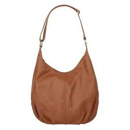 Shopper CLUTY, Damen, Gr. B/H/T: 31cm x 28cm x 7cm onesize, braun (cognac), Leder, leicht gl&auml;nzend, unifarben, Taschen Shopper, echt Leder, Made in Italy