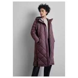 Steppjacke Street One, Damen, Gr. 34, braun (berry braun), Stoff, 100% Polyester, unifarben, gerade h&uuml;ftbedeckend, ohne Ausschnitt, B&uuml;ndchen, Jacken Steppjacke, mit Kapuze mit Tunnelzugband