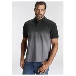 MAN'S WORLD Poloshirt MAN'S WORLD, Herren, Gr. 4XL (68/70), schwarz (schwarz, grau), Piqu&eacute;, Obermaterial: 100% Baumwolle, bestickt, normal, Shirts, Kurzarm, mit Polokragen, aus Piqu&eacute;-Stoff, mit stilvoller Stickerei