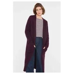 Cardigan SENSES.THE LABEL, Damen, Gr. XL/XXL, lila (deep plum), Material: 60% Polyacryl, 15% Polyamid, 10% Wolle, 10% Viskose, 5% Alpaka, unifarben, relaxed fit lang, hoch geschlossener Ausschnitt, eingesetzt Rippb&uuml;ndchen, Strickjacken