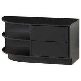 Lowboard Woood "Finca, Kommode mit abgerundeten Abschlussregal", schwarz, B:78cm H:40cm T:40cm, Holzwerkstoff, Sideboards, Lowboard, mit modernem Push-to-Open-System, Breite 78 cm