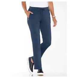 Jerseyhose Classic Basics, Damen, Gr. 54, Normalgr&ouml;&szlig;en, blau (dunkelblau), 100% Baumwolle, unifarben, lang, Hosen Jerseyhose