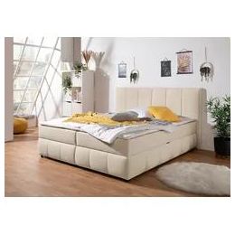 Boxbett OTTO HOME "Hartley inkl. Bettkasten und Topper, auch in &Uuml;berl&auml;nge erh&auml;ltlich", beige, B:172cm L:210cm, Komplettbetten, wahlweise mit Bonnell- oder TTFK-Matratze in H2, H3 o. H4 erh&auml;ltlich