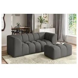 3-Sitzer Home Affaire "TUURE Verl&auml;ssliche Qualit&auml;t, moderne Steppung, Breite 227cm", grau (anthrazit), B:227cm H:81cm T:94cm, 100% Polyester, Sofas, Bubble Optik, hoher Sitzkomfort, Wellenunterfederung