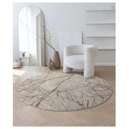 Teppich the carpet "Mila", beige, H:8mm &Oslash;:200cm, Polyester, Teppiche, Teppich, moderner Wohnzimmer Teppich elegant gl&auml;nzender Flor