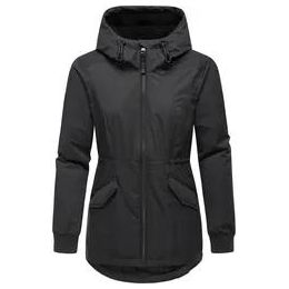 Winterjacke Ragwear "Dowey Warm Rain", Damen, Gr. L (40), schwarz, Obermaterial: 100% Polyester. Innenfutter: 100% Polyester. Wattierung: 100% Polyester, Basic, figurumspielend Po-bedeckend, hoch geschlossener Ausschnitt, eng Rippb&uuml;ndchen, Jacken Winterjacke, Wasserdichte Damen Jacke f&uuml;r den Winter