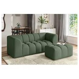 3-Sitzer Home Affaire "TUURE Verl&auml;ssliche Qualit&auml;t, moderne Steppung, Breite 227cm", gr&uuml;n, B:227cm H:81cm T:94cm, 100% Polyester, Sofas, Bubble Optik, hoher Sitzkomfort, Wellenunterfederung