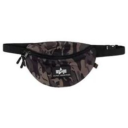 G&uuml;rteltasche Alpha Industries "Rubber Print Waistbag", schwarz (schwarz camo), Obermaterial: 100% Polyester, Taschen G&uuml;rteltasche