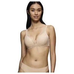 B&uuml;gel-BH Triumph "Body Make-Up Illusion Lace", Damen, Gr. 85, Cup D, beige, Microtouch, Obermaterial: 51% Polyamid, 35% Polyester, 14% Elasthan, leicht gl&auml;nzend, unifarben, BHs B&uuml;gel-BH, Komfort-B&uuml;gel, wattiert, Spitze, weiche Microfaser, tiefes Dekollet&eacute;