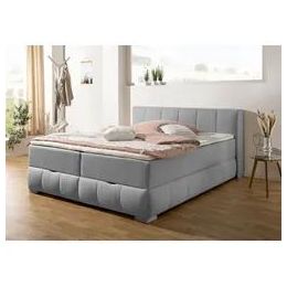Boxbett Home Affaire "Chelles", grau, B:187cm L:225cm, Komplettbetten, inkl. Topper und Bettkasten