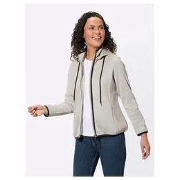 Fleecejacke Casual Looks, Damen, Gr. 40, grau (hellgrau, meliert), 100% Polyester, meliert, unifarben, Jacken Fleecejacke