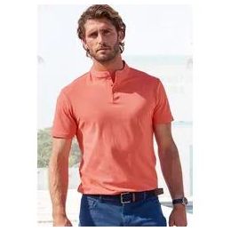 Henleyshirt John Devin "mit Stehkragen", Herren, Gr. 3XL (64/66), orange (koralle), Piqu&eacute;, Obermaterial: 100% Baumwolle, unifarben, regular fit normal, Rundhals, abgesteppte Kante, Shirts, Regular-Fit, aus Baumwoll-Piqu&eacute;