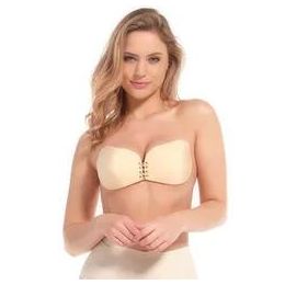 Klebe-BH MAGIC BODYFASHION "Va-Va-Voom Bra", Damen, Gr. Cup C, beige, Obermaterial: 82% Polyamid, 18% Elasthan, unifarben, BHs Klebe-BH, vorn mit Schn&uuml;rung