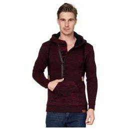 Kapuzensweatshirt Rusty Neal, Herren, Gr. 3XL, schwarz (weinrot, schwarz), 70% Polyacryl, 30% Baumwolle, mehrfarbig, normal, ohne Ausschnitt, Sweatshirts, mit stylischem Ausschnitt