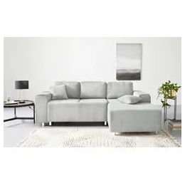 Ecksofa Home Affaire "Gy&ouml;r", beige (creme), B:235cm H:88cm T:160cm, 100% Polyester, Sofas, Ecksofa, L-Form, wahlweise mit Bettfunktion und Bettkasten incl. 2 Zierkissen