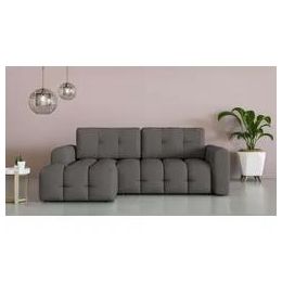 Ecksofa OTTO HOME "Manilla, wahlweise mit Bettfunktion, B/T/H 265/170/91 cm", grau (anthrazit), B:265cm H:91cm T:170cm, 100% Polyester, Sofas, Ecksofa, L-Form mit Recamiere rechts/links bestellbar, Wellenunterfederung