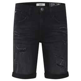 Jeansshorts Blend "Jeansshorts BHDeniz", Herren, Gr. L, N-Gr, schwarz (denim schwarz), Web, Obermaterial: 98% Baumwolle CO. 2% Elasthan EL., unifarben, regular fit kurz, Jeans Jeansshorts