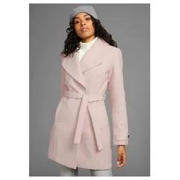 Wollmantel Laura Scott, Damen, Gr. 42, rosa (rosa meliert), Web, Obermaterial: 100% Polyester. Futter: 100% Polyester, unifarben, figurumspielend h&uuml;ftbedeckend, ohne Ausschnitt, mit Riegel,verstellbar mit Kn&ouml;pfen, M&auml;ntel, mit Reverskragen und G&uuml;rtel