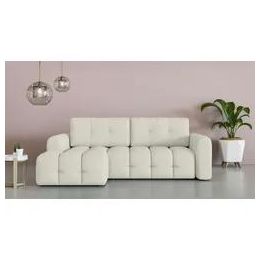 Ecksofa OTTO HOME "Manilla, wahlweise mit Bettfunktion, B/T/H 265/170/91 cm", beige (creme), B:265cm H:91cm T:170cm, 100% Polyester, Sofas, Ecksofa, L-Form mit Recamiere rechts/links bestellbar, Wellenunterfederung