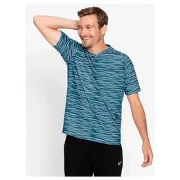 Funktionsshirt Catamaran "Funktions-Shirt", Herren, Gr. 56/58, bunt (aquapetrol), 90% Polyester, 10% Elasthan, gemustert, mehrfarbig, meliert, unifarben, V-Ausschnitt, Shirts Funktionsshirt