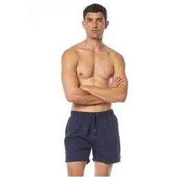 Badeshorts Bruno Banani "Boxer Wave Line 2.0 Swim", Herren, Gr. XXL (8), N-Gr, blau (marine), Microfaser, Polyester, unifarben, Badehosen Badeshorts, mit Tunnel-Gummibund