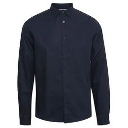 Langarmhemd INDICODE "Langarmhemd IDHanko", Herren, Gr. XXL, blau (navy), Obermaterial: 55% Leinen LI. 45% Baumwolle CO., gestreift, regular fit normal, Hemden