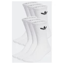 Sportsocken Adidas ORIGINALS "TREFOIL CUSHION CREW, 6 PAAR", Herren, Gr. L (43/45), wei&szlig;, Obermaterial: 65% Baumwolle, 31% Polyester, 3% Elasthan, 1% sonstige Fasern, Socken Sportsocken, f&uuml;r Laufen, 6er-Pack, mit Trefoil Logo, wadenlang