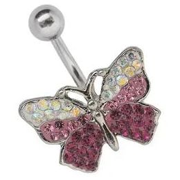 Adelia&acute;s Bauchnabelpiercing ADELIA ́S "Piercing Bauchnabelpiercing", rosa, Piercings, Damen, onesize, Titan, Mit vielen Steinen in 3 verschiedenen Farben verziert