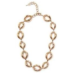 Collier Firetti "Halsschmuck Gliederkette", gold (gelbgoldfarben), Halsketten, Damen, Metall, L: 48 B: 18mm, Collier, B:18mm