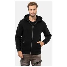 Cipo & Baxx Sweatjacke CIPO & BAXX "Jacken", Herren, Gr. XL, schwarz, 70% Baumwolle, 30% Polyester, unifarben, Basic, regular fit normal, Rippb&uuml;ndchen, Sweatjacken Sweatjacke, mit Kapuze, CL556