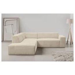 Ecksofa WERK2 "Zeus-M, B/T: 251/262 cm, tolles Sofa mit sch&ouml;nen Details, L-Form", beige (natur), B:251cm H:70cm T:262cm, 90% Polyester, 10% Nylon, Sofas, Ecksofa, Curvy Trend Garnitur, urbane Optik, komfortable Wellenunterfederung