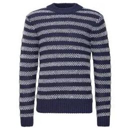 Strickfleece-Pullover Casual Friday "Strickpullover CFKARL striped knit", Herren, Gr. XL, blau (schwarz navy), Obermaterial: 80% Polyacryl PAN. 20% Wolle WO., Pullover