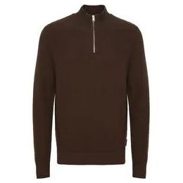 Troyer Casual Friday "Troyer CFKARL 0160 structured halfzip knit", Herren, Gr. L, braun (demitasse), Obermaterial: 100% Baumwolle CO., Pullover Troyer