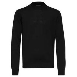 Strickfleece-Pullover Casual Friday "Strickpullover CFKarl", Herren, Gr. XL, schwarz (anthrazit schwarz), Obermaterial: 50% Wolle WO. 50% Polyacryl PAN., Pullover