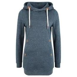 Kapuzenpullover oxmo "Hoodie OXVicky", Damen, Gr. XS, blau (ins bl mel), Obermaterial: 80% Polyester PES. 20% Baumwolle CO., Sweatshirts Kapuzenpullover