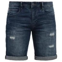 Jeansshorts INDICODE "Jeansshorts IDHallow", Herren, Gr. L, N-Gr, blau (dunkelblau), Web, Obermaterial: 98% Baumwolle CO. 2% Elasthan EL., Basic, regular fit kurz, Jeans Jeansshorts