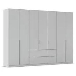 Dreht&uuml;renschrank OTTO HOME "Kleiderschrank Schrank Garderobe AGORDO mit Dekor- oder Hochglanzfront", grau (seidengrau), B:315cm H:229cm T:54cm, Holzwerkstoff, Schr&auml;nke, Dreht&uuml;renschrank, mit Au&szlig;enschubk&auml;sten, in 7 Breiten und 2 H&ouml;hen MADE IN GERMANY, Topseller