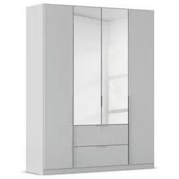 Dreht&uuml;renschrank OTTO HOME "Kleiderschrank Schrank Garderobe AGORDO mit Dekor- oder Hochglanzfront", grau (seidengrau), B:181cm H:229cm T:54cm, Holzwerkstoff, Schr&auml;nke, Dreht&uuml;renschrank, mit Au&szlig;enschubk&auml;sten, in 7 Breiten und 2 H&ouml;hen MADE IN GERMANY