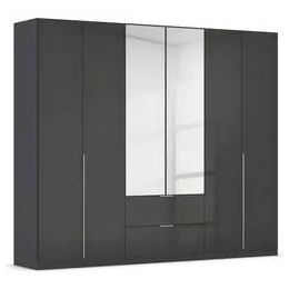 Dreht&uuml;renschrank OTTO HOME "Kleiderschrank Schrank Garderobe AGORDO mit Dekor- oder Hochglanzfront", grau (graumetallic, hochglanz effektgrau), B:271cm H:229cm T:54cm, Holzwerkstoff, Schr&auml;nke, Dreht&uuml;renschrank, mit Au&szlig;enschubk&auml;sten, in 7 Breiten und 2 H&ouml;hen MADE IN GERMANY