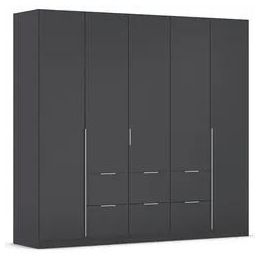 Dreht&uuml;renschrank OTTO HOME "Kleiderschrank Schrank Garderobe AGORDO mit Dekor- oder Hochglanzfront", grau (graumetallic), B:226cm H:210cm T:54cm, Holzwerkstoff, Schr&auml;nke, Dreht&uuml;renschrank, mit Au&szlig;enschubk&auml;sten, in 7 Breiten und 2 H&ouml;hen MADE IN GERMANY, Topseller