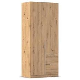Dreht&uuml;renschrank OTTO HOME "Kleiderschrank Schrank Garderobe AGORDO mit Dekor- oder Hochglanzfront", braun (eiche artisan), B:91cm H:210cm T:54cm, Holzwerkstoff, Schr&auml;nke, Dreht&uuml;renschrank, mit Au&szlig;enschubk&auml;sten, in 7 Breiten und 2 H&ouml;hen MADE IN GERMANY