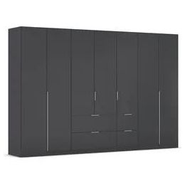 Dreht&uuml;renschrank OTTO HOME "Kleiderschrank Schrank Garderobe AGORDO mit Dekor- oder Hochglanzfront", grau (graumetallic), B:315cm H:210cm T:54cm, Holzwerkstoff, Schr&auml;nke, Dreht&uuml;renschrank, mit Au&szlig;enschubk&auml;sten, in 7 Breiten und 2 H&ouml;hen MADE IN GERMANY, Topseller