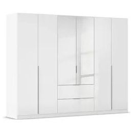 Dreht&uuml;renschrank OTTO HOME "Kleiderschrank Schrank Garderobe AGORDO mit Dekor- oder Hochglanzfront", wei&szlig; (alpinwei&szlig;, hochglanz wei&szlig;), B:271cm H:210cm T:54cm, Holzwerkstoff, Schr&auml;nke, Dreht&uuml;renschrank, mit Au&szlig;enschubk&auml;sten, in 7 Breiten und 2 H&ouml;hen MADE IN GERMANY
