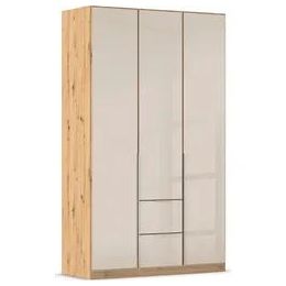 Dreht&uuml;renschrank OTTO HOME "Kleiderschrank Kleiderschr&auml;nke Schrank Garderobe AGORDO mit Glasfront", beige (eiche artisan, glas champagner), B:136cm H:229cm T:54cm, Holzwerkstoff, Schr&auml;nke, Dreht&uuml;renschrank, mit Au&szlig;enschubk&auml;sten, in 7 Breiten und 2 H&ouml;hen MADE IN GERMANY