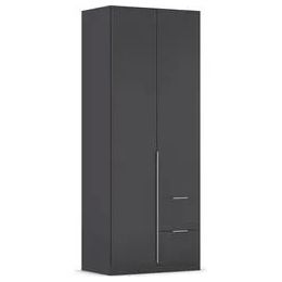 Dreht&uuml;renschrank OTTO HOME "Kleiderschrank Schrank Garderobe AGORDO mit Dekor- oder Hochglanzfront", grau (graumetallic), B:91cm H:229cm T:54cm, Holzwerkstoff, Schr&auml;nke, Dreht&uuml;renschrank, mit Au&szlig;enschubk&auml;sten, in 7 Breiten und 2 H&ouml;hen MADE IN GERMANY
